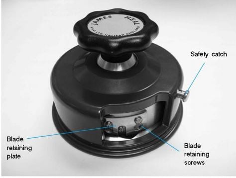 Is the template specified in ISO 3801 included with a Sample Cutter?